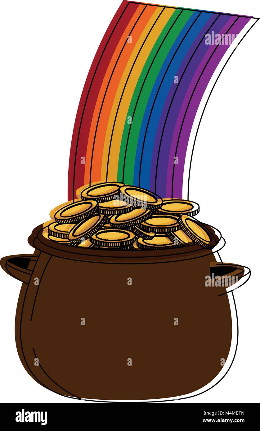 pot with rainbow Stock Vector Image & Art - Alamy