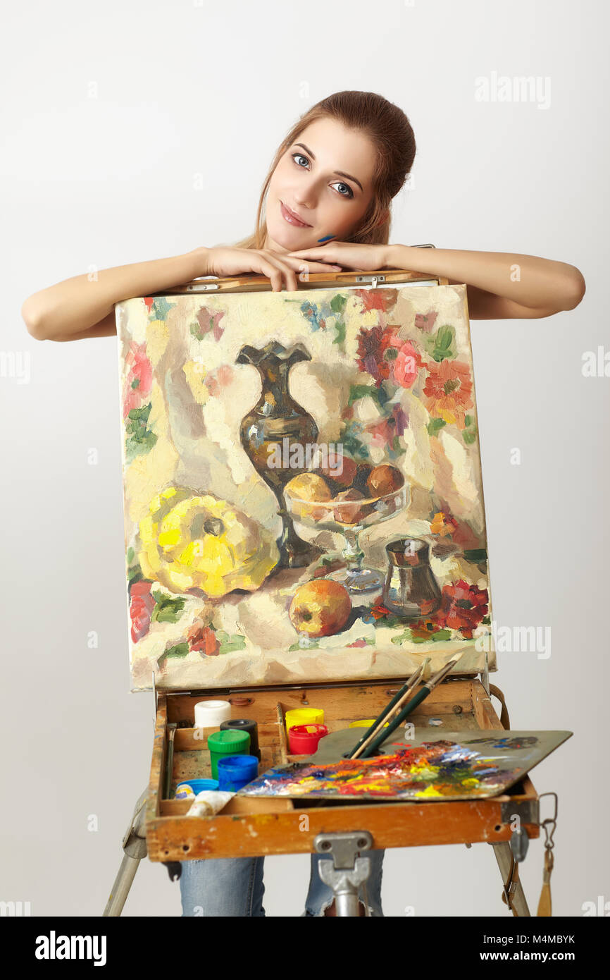 Female painter model hi-res stock photography and images - Alamy