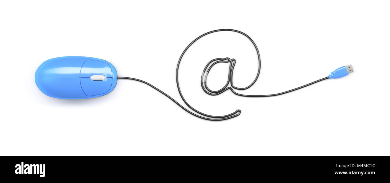 mouse with cable at sign Stock Photo - Alamy