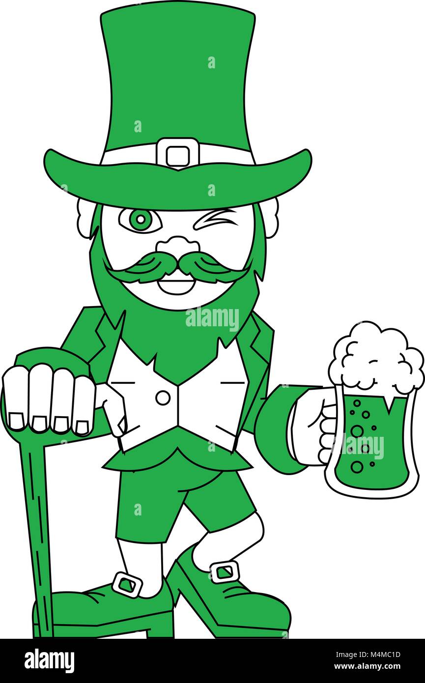 Elf with beer and walking stick Stock Vector Image & Art - Alamy