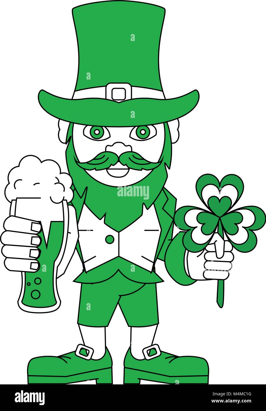 Elf with beer and clover cartoon Stock Vector Image & Art - Alamy