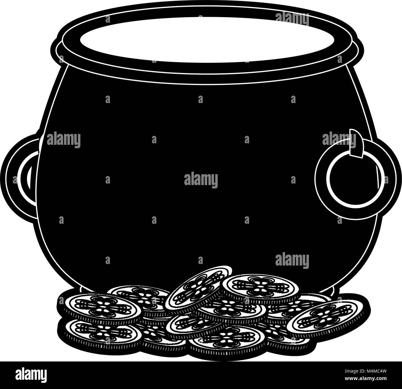 Golden Pot Coins Black and White Stock Photos & Images - Alamy