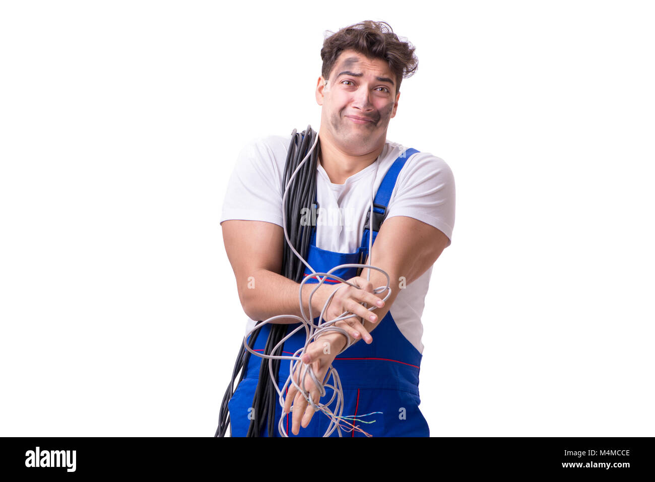 Funny man doing electrical hi-res stock photography and images - Alamy
