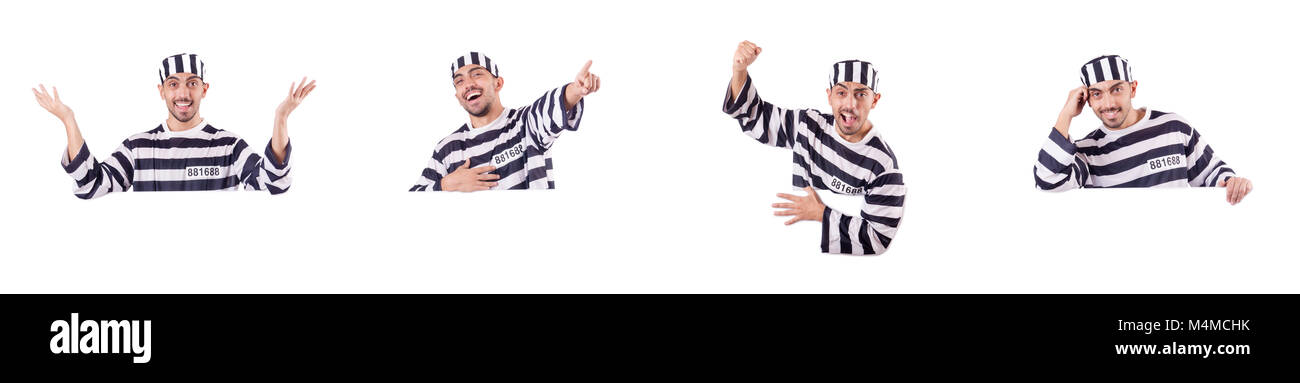 Convict criminal in striped uniform Stock Photo - Alamy