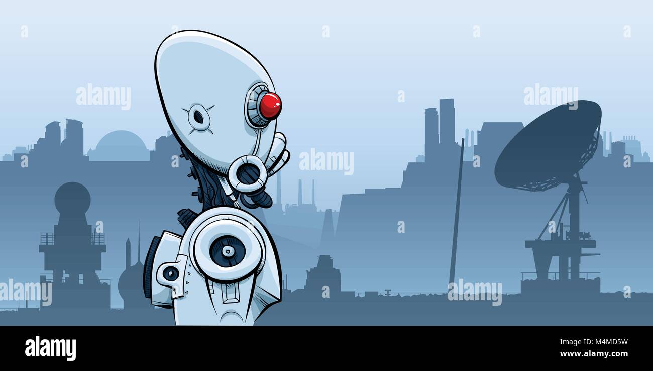 Future town cartoon hi-res stock photography and images - Alamy