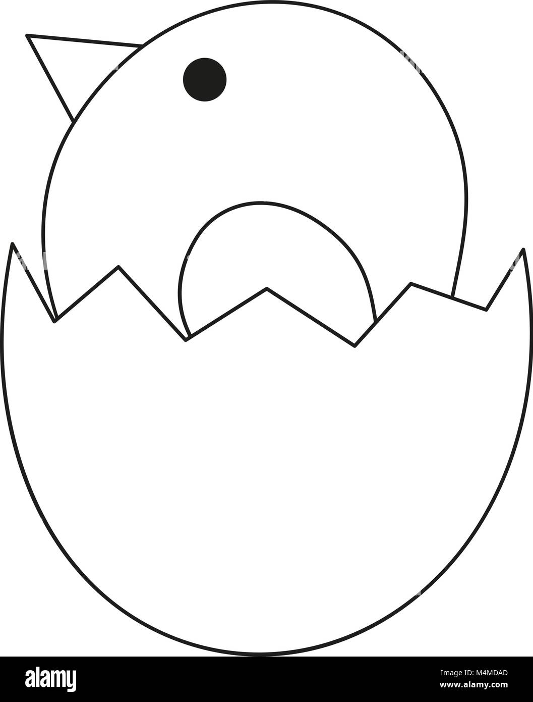 Line art black and white new born chicken chick icon poster Stock ...