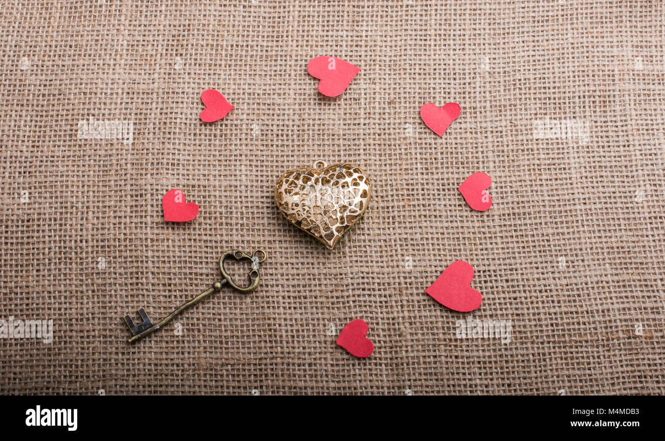 Key in heart shape icons as Love concept Stock Photo - Alamy