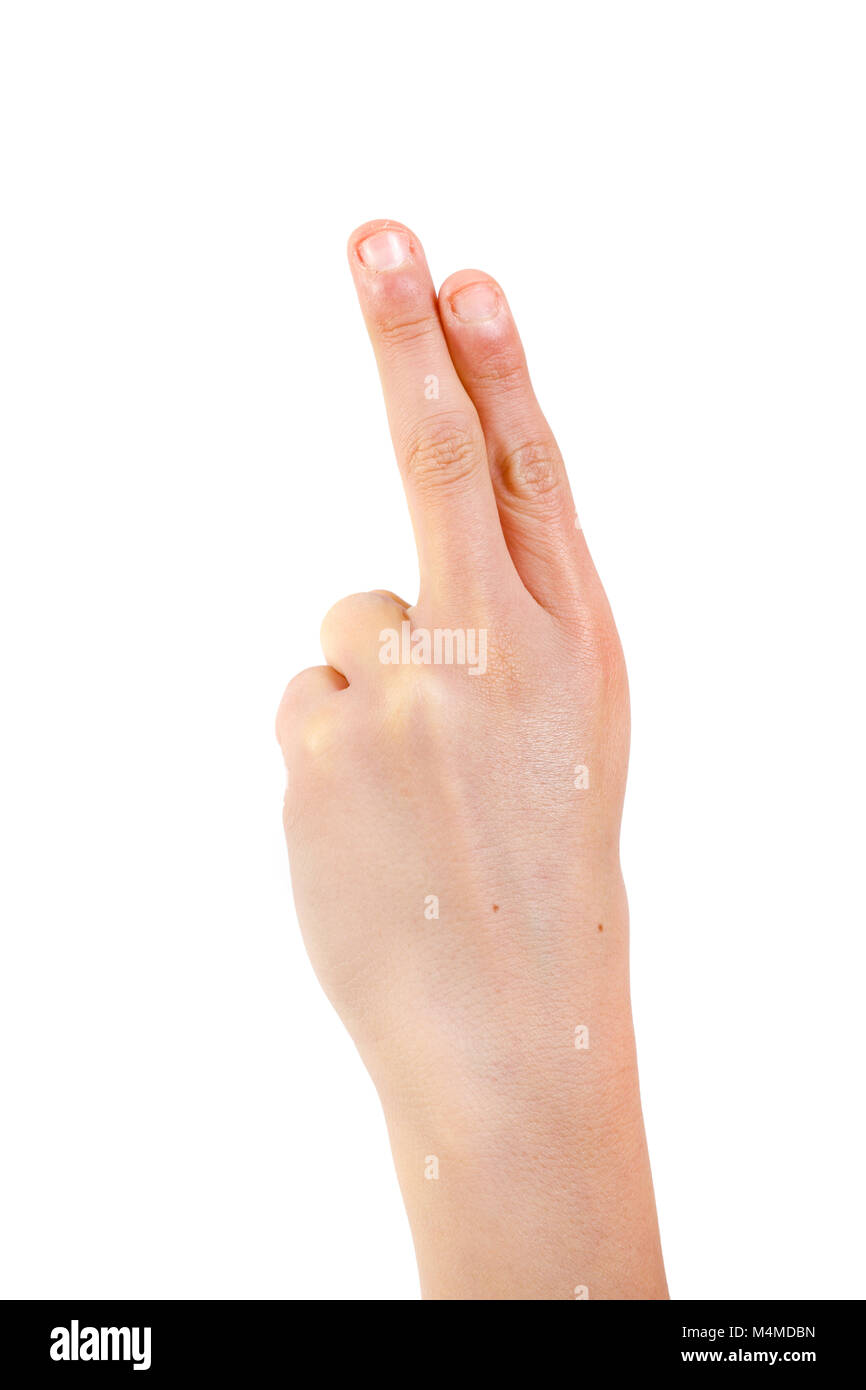 Young caucasian teenage boy's left hand, palm facing camera showing ...