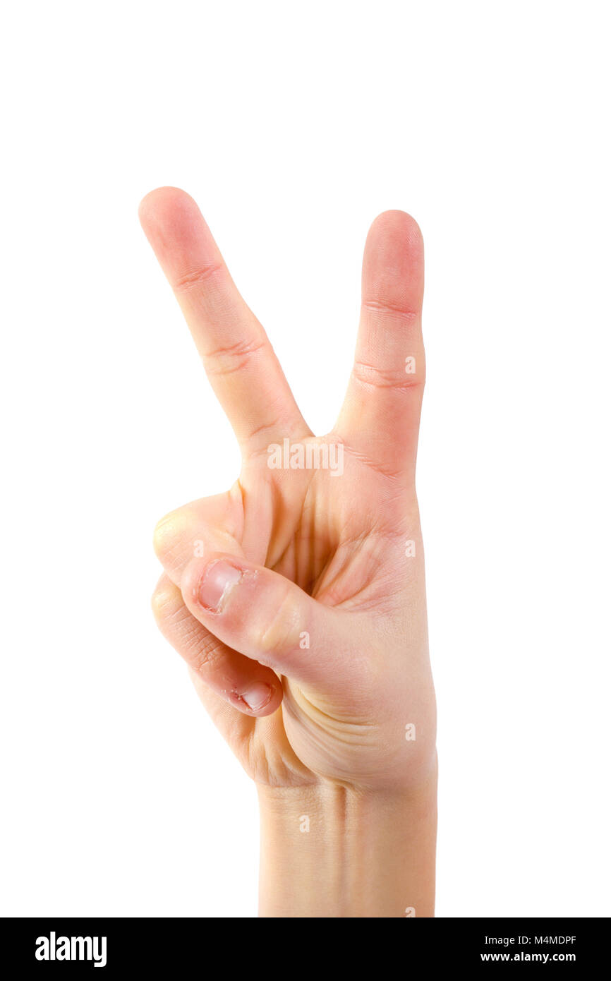 Young caucasian teenage boy's right hand, palm facing camera showing ...