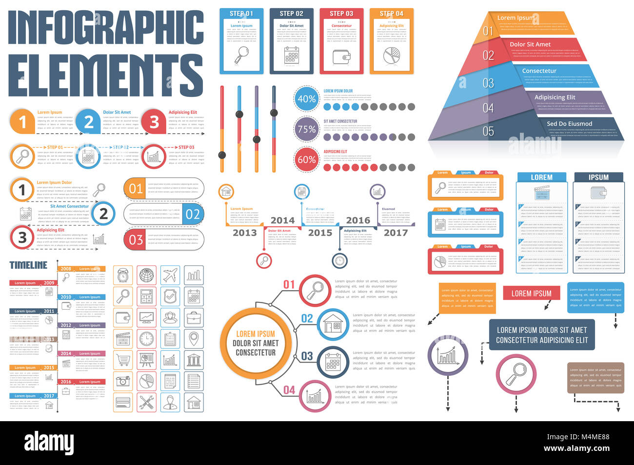 Infographic Elements - process infographics, workflow diagrams ...