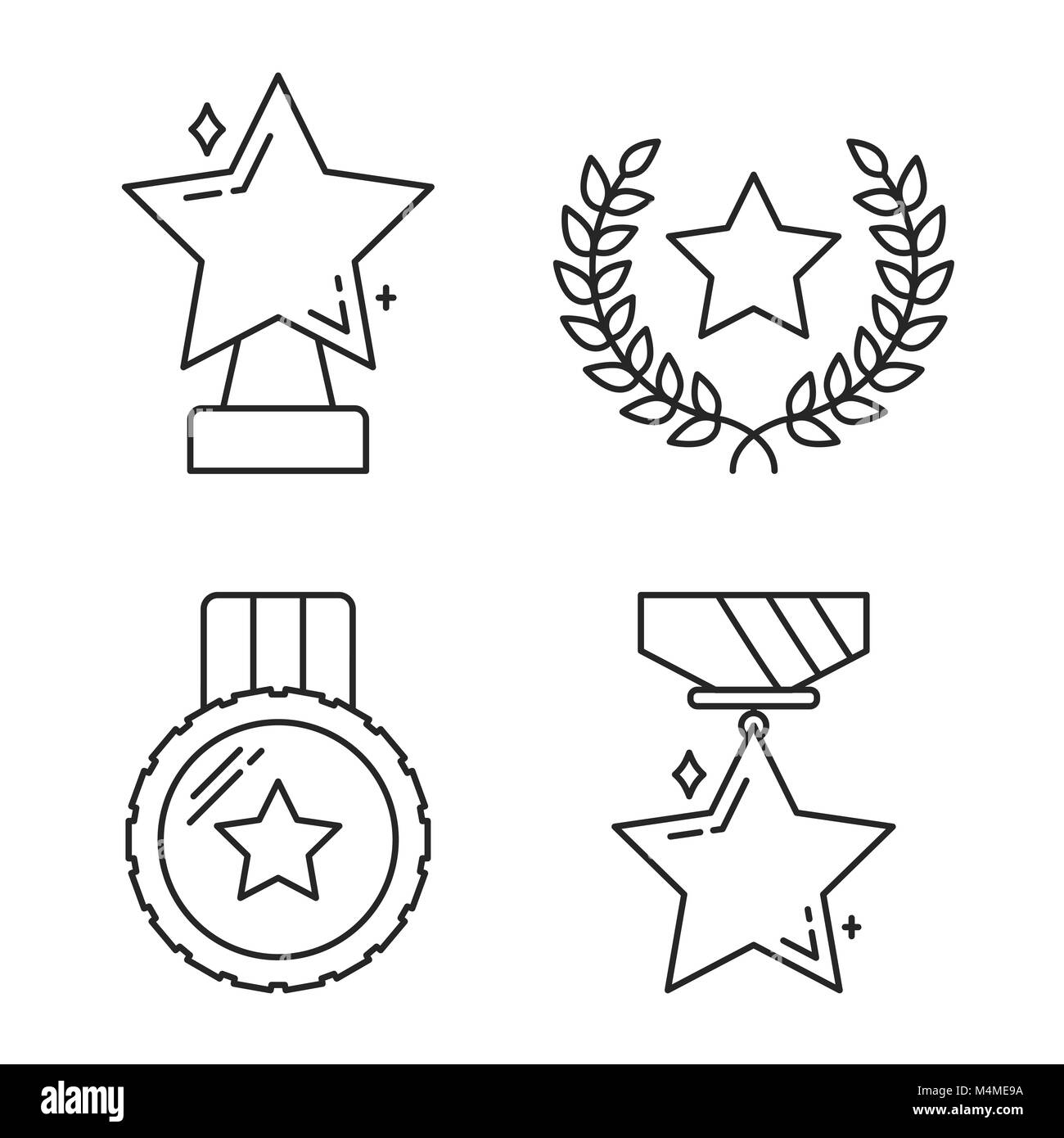 Star award line icons, vector eps10 illustration Stock Photo - Alamy
