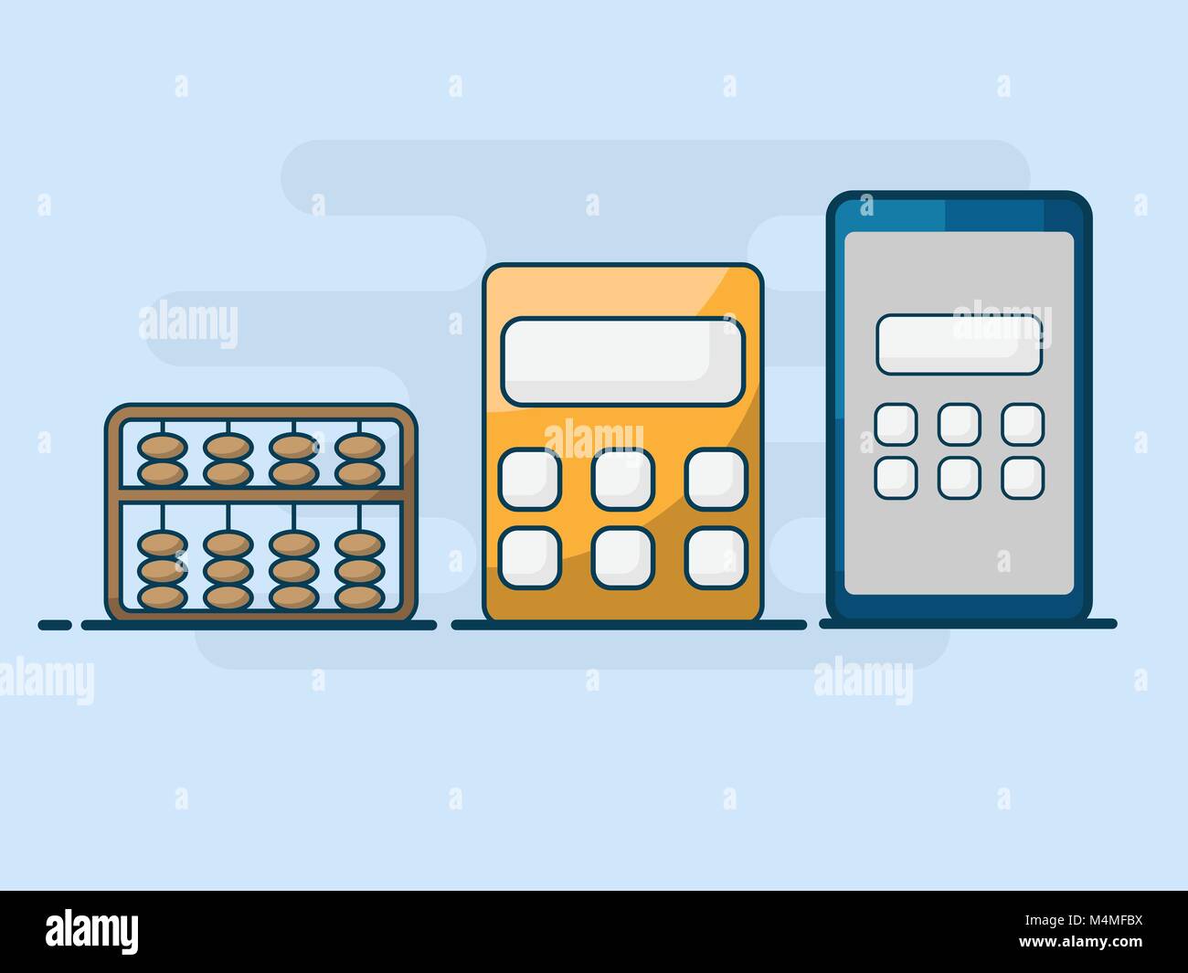 illustration of calculator flat line design vector background Stock ...