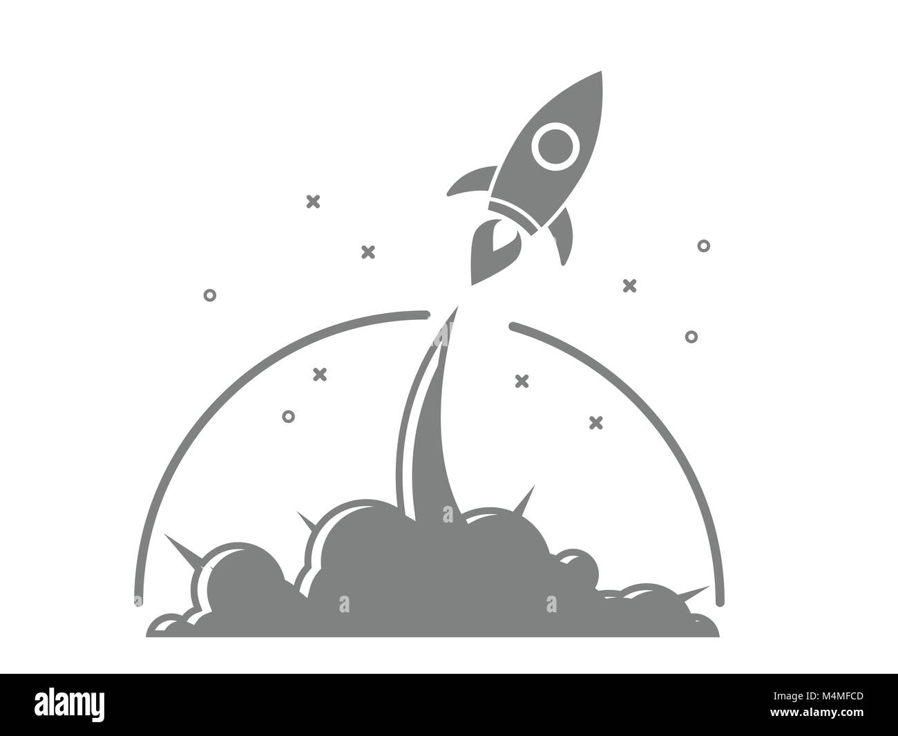 Illustration Of Rocket Startup Launch Vector Background Stock Vector 4683