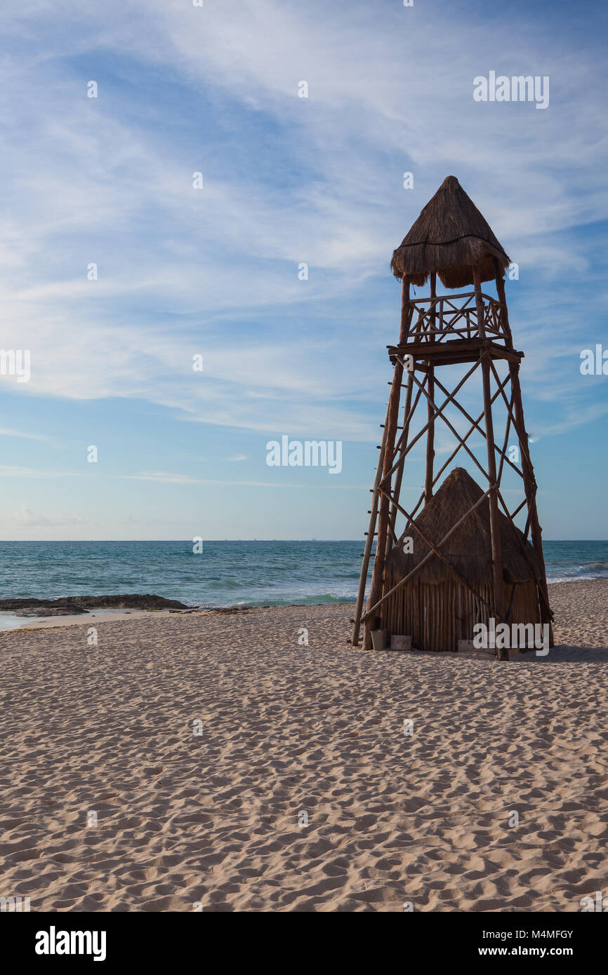 The lifeguard tower on the beach Playa Paraiso at Caribbean Sea of ...