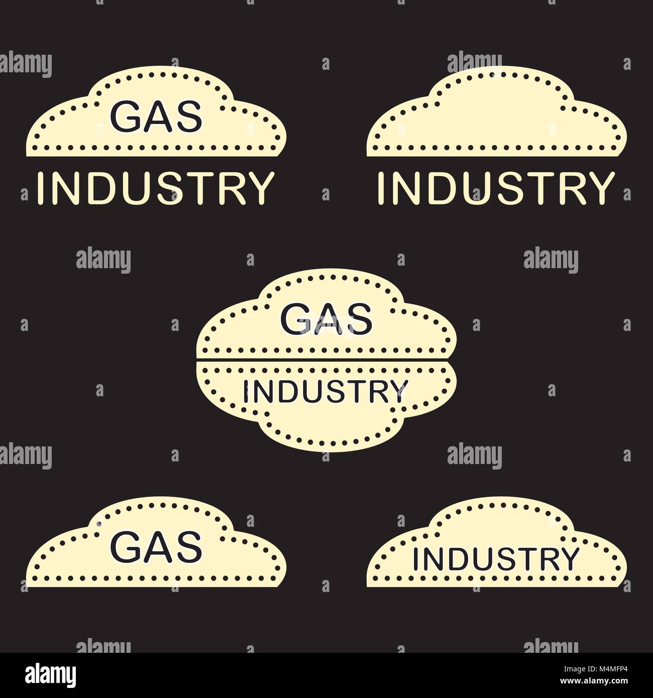 Label, stickers, logos of the gas industry. Design for announcement ...