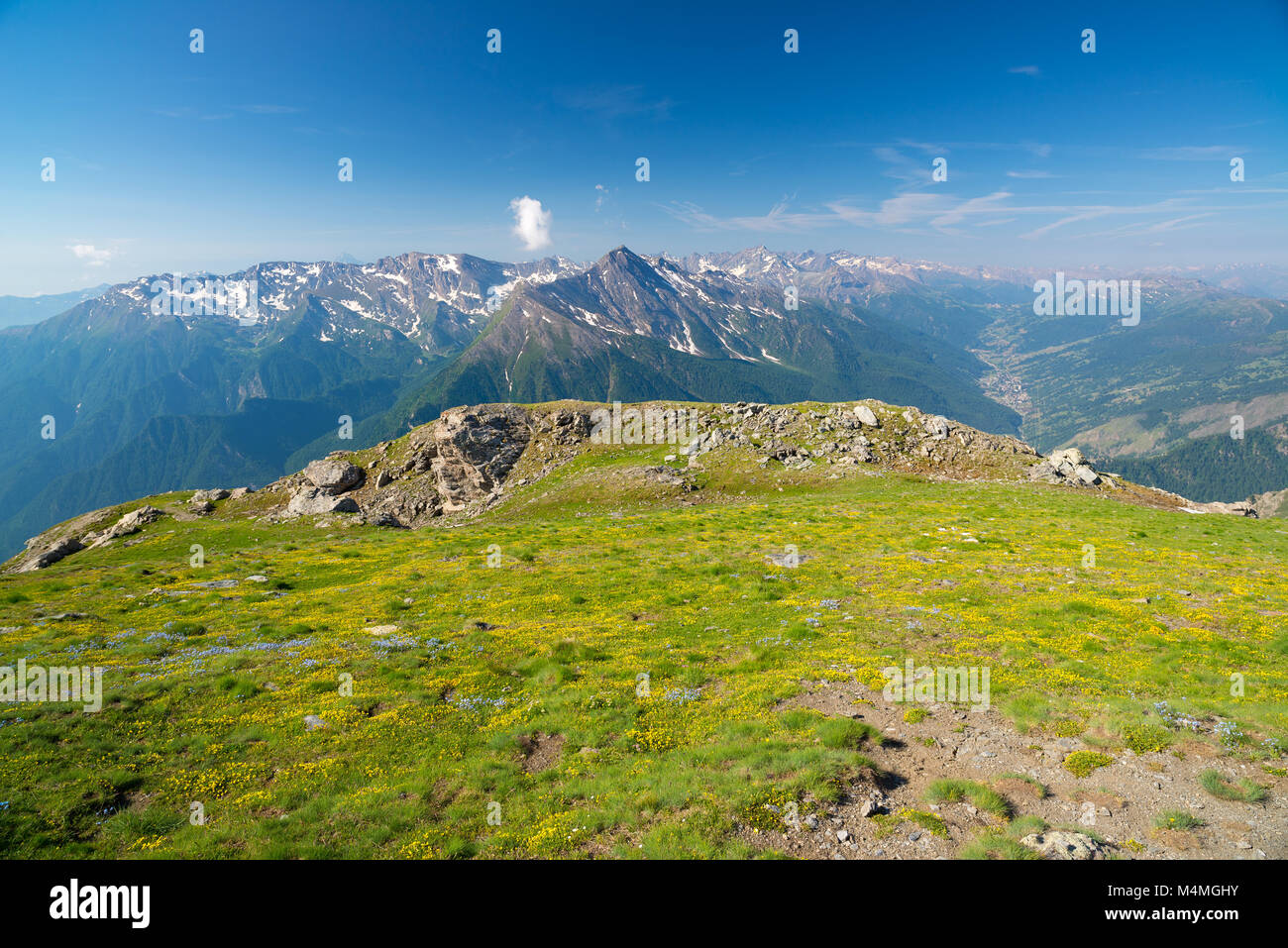 High altitude landscape idyllic uncontaminated environment. Summer ...