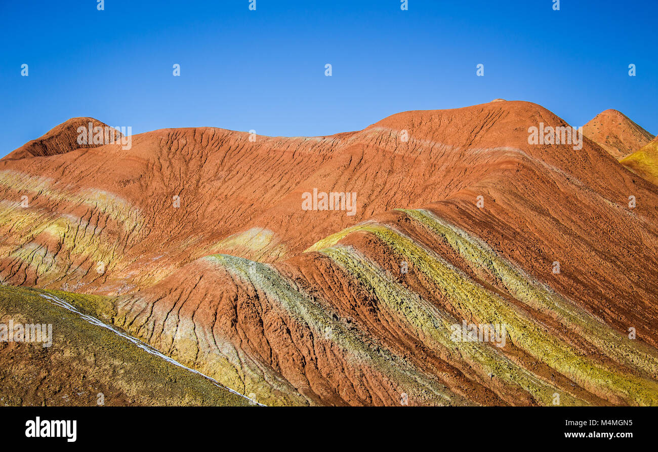 Views from colorful mountains, China, Rainbow Mountains Stock Photo - Alamy