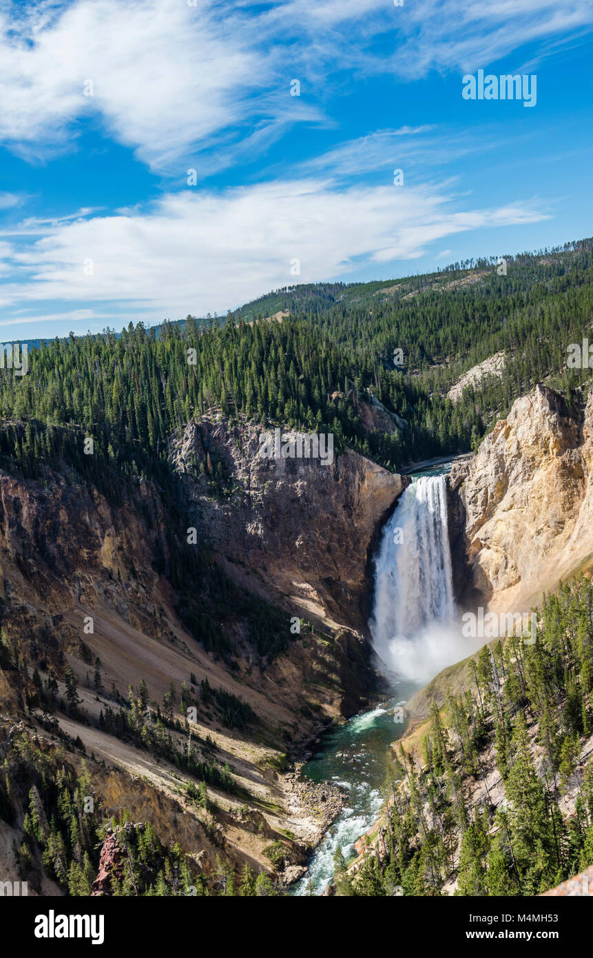 View of the Lower Falls of the Yellowstone RIver from Lookout Point ...
