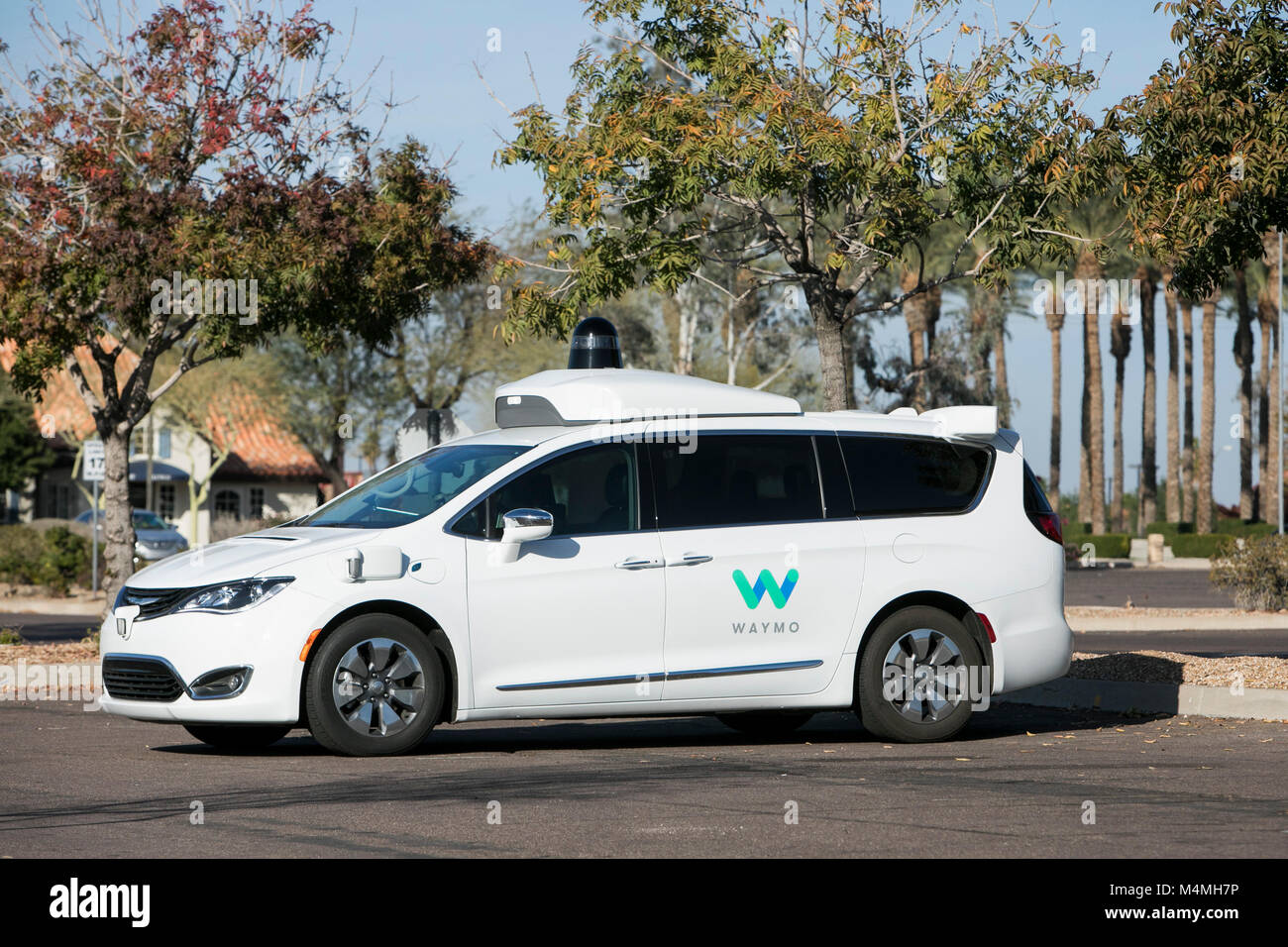 A Waymo self-driving autonomous vehicle as seen in Tempe, Arizona on ...