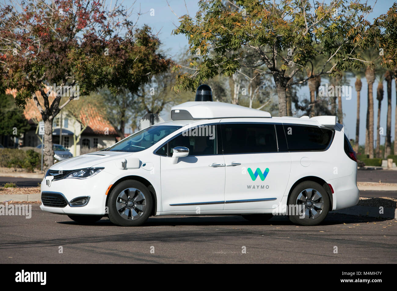 A Waymo self-driving autonomous vehicle as seen in Tempe, Arizona on ...