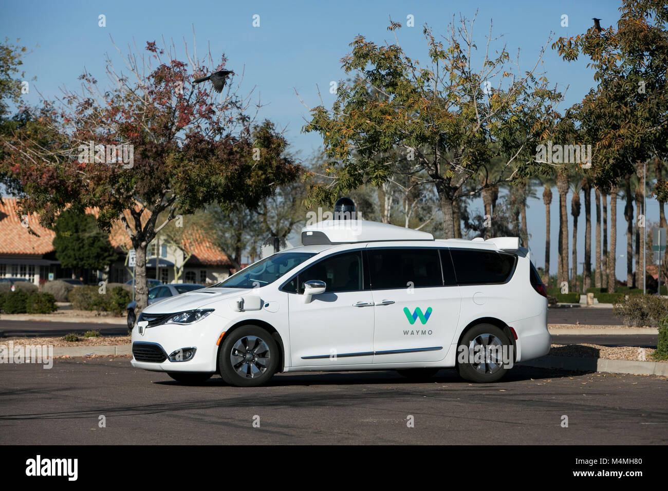 A Waymo self-driving autonomous vehicle as seen in Tempe, Arizona on ...