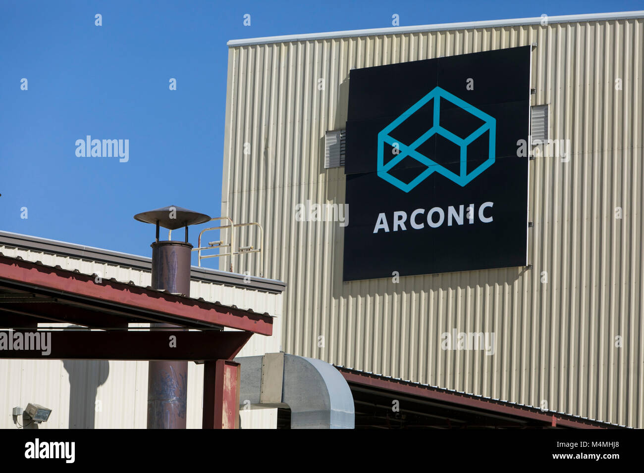 A logo sign outside of a facility occupied by Arconic in Chandler ...