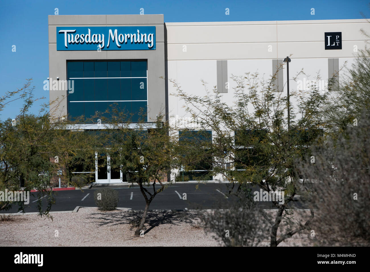 A logo sign outside of a facility occupied by the Tuesday Morning ...