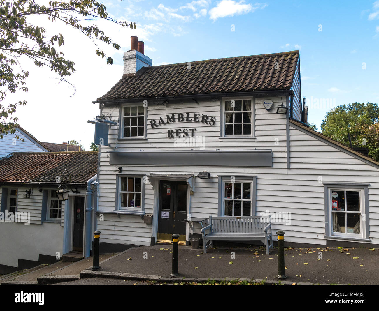 Traditional small country inn, with white cladding, Southern England ...