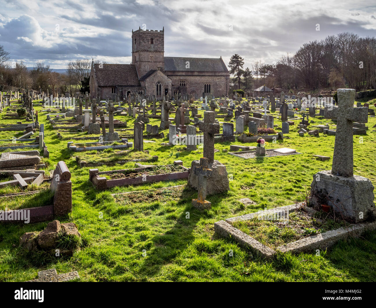 St Andrews church and its extensive graveyard at Clevedon Pill on the ...