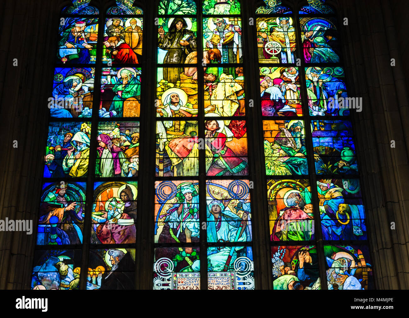 Prague Czech Republic October 9 2017 Stained Glass Window By