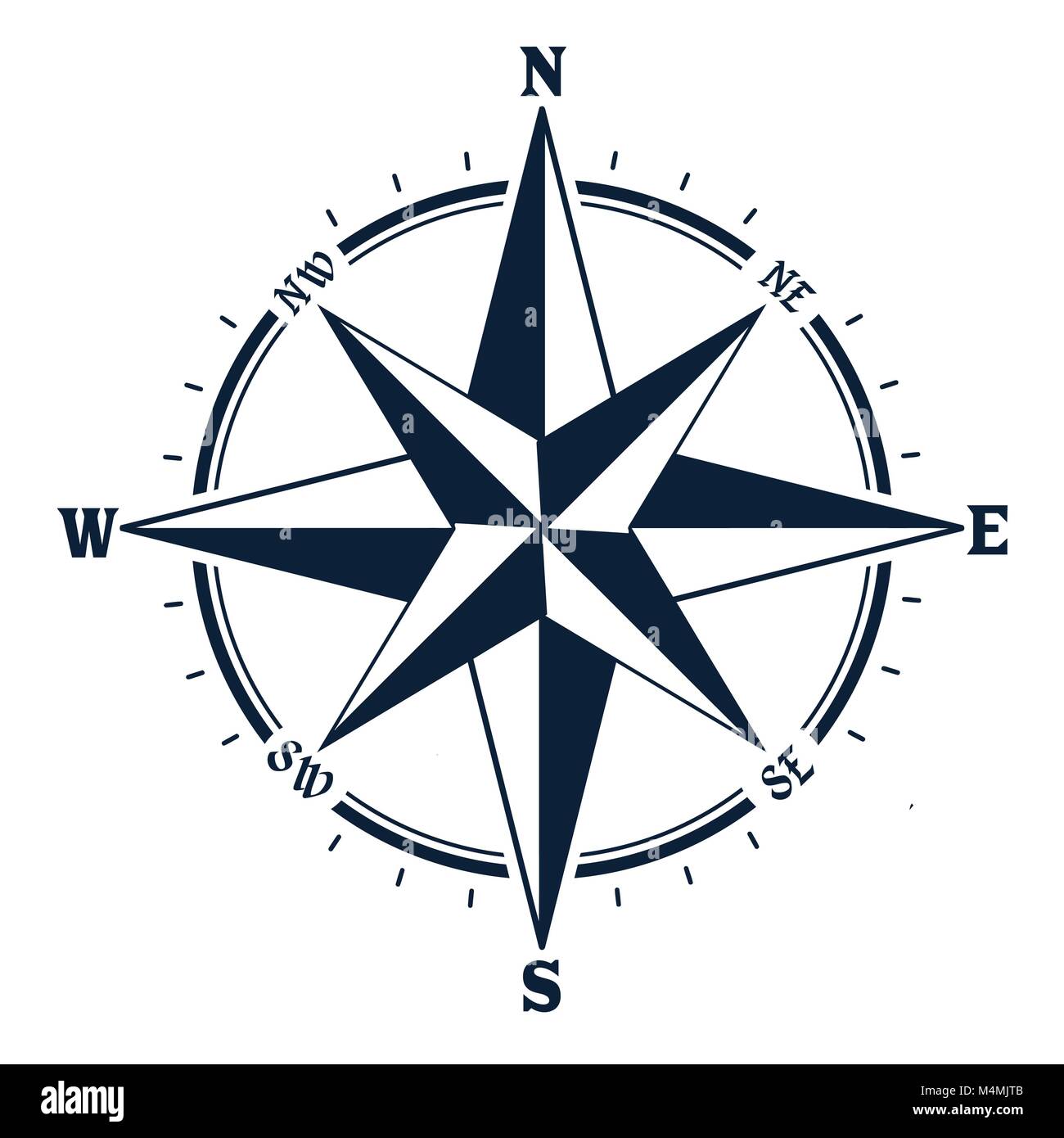 Compass icon on white background. Rose of Wind, vector illustration ...