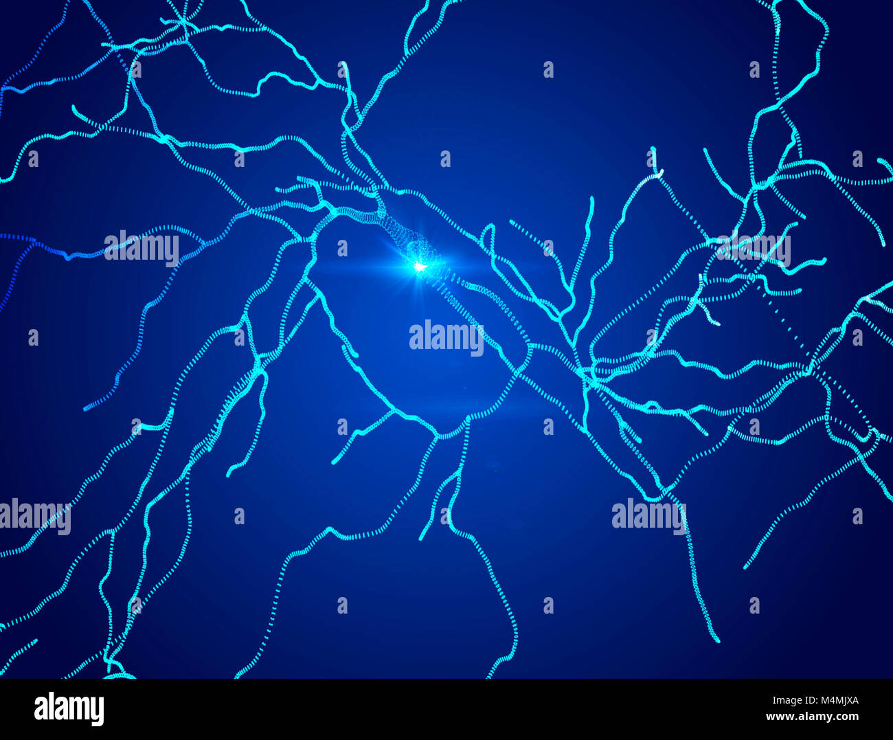 Neurons, synapses, neural network circuit of neurons, brain, degenerative diseases, Parkinson ...