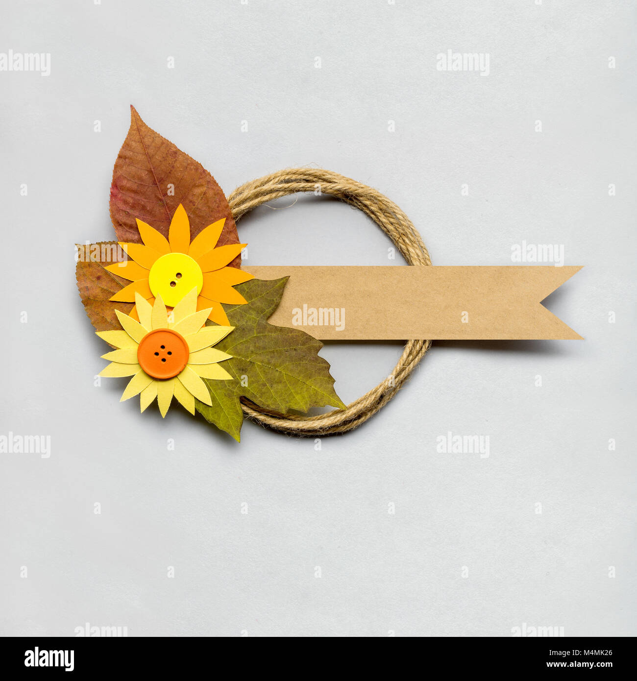 Creative thanksgiving day concept photo of leaves on grey background ...