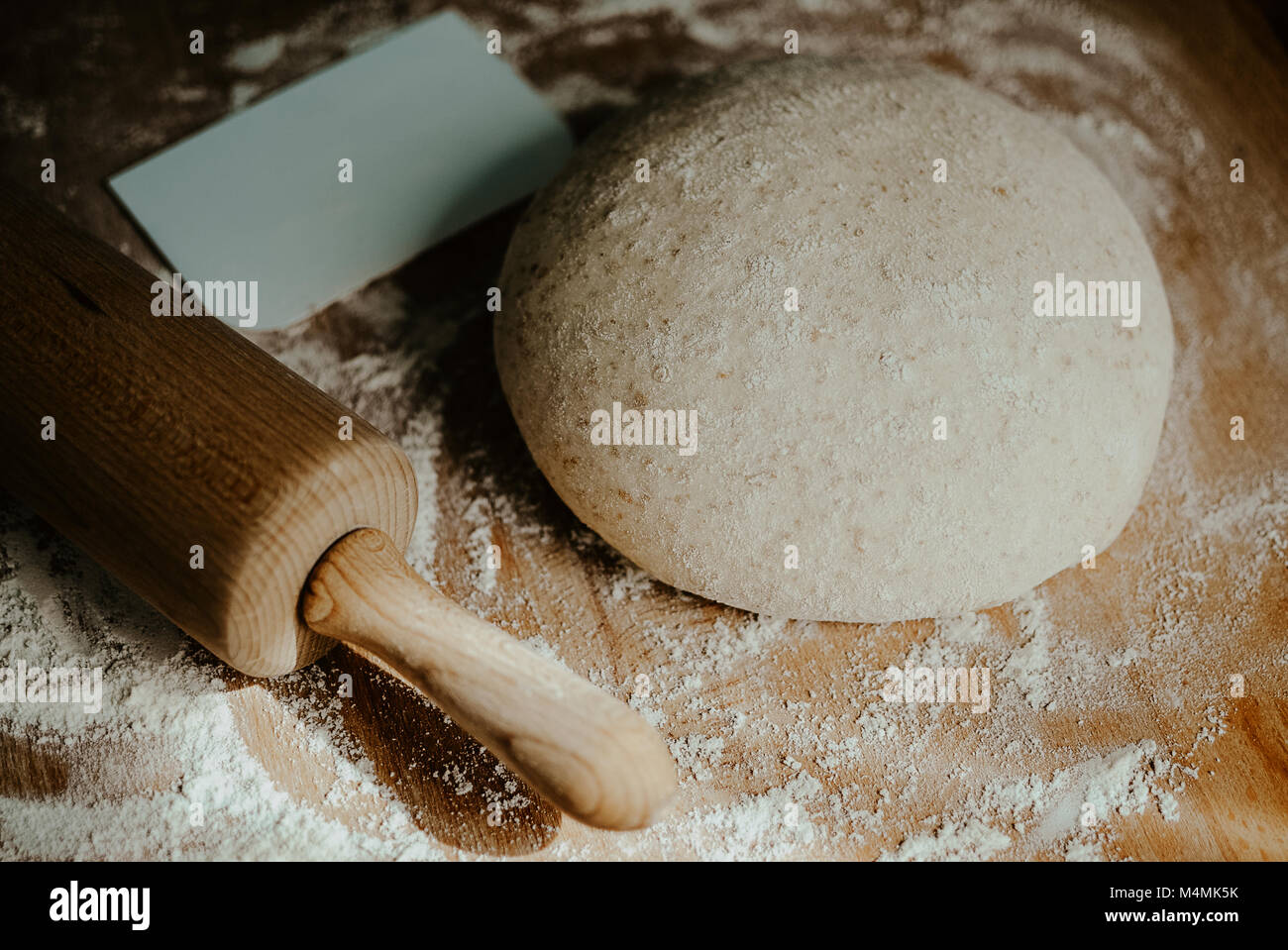 Wooden round dough ball hi-res stock photography and images - Alamy