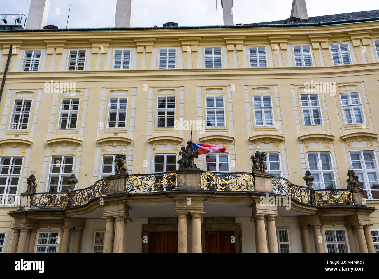 Prague, Czech Republic: Facade of the Old Royal Palace, part of the ...