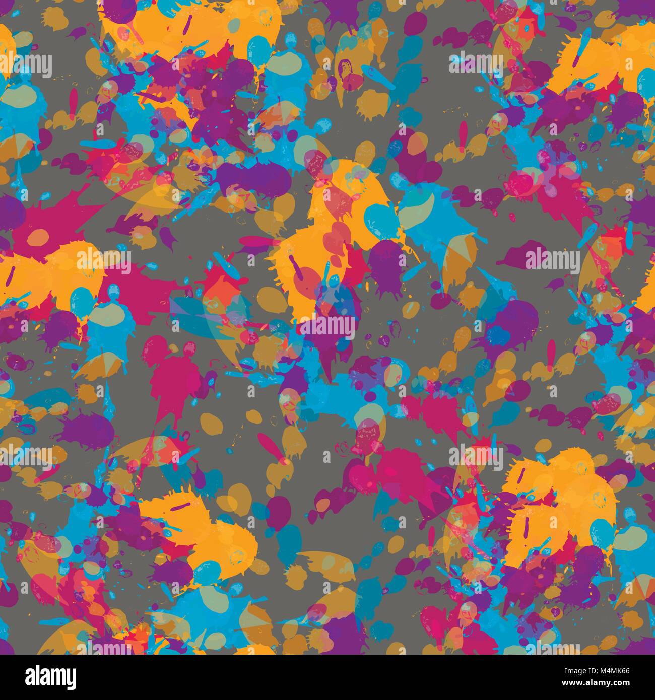 Seamless pattern with paint splatters.Colorful paint splashes ...