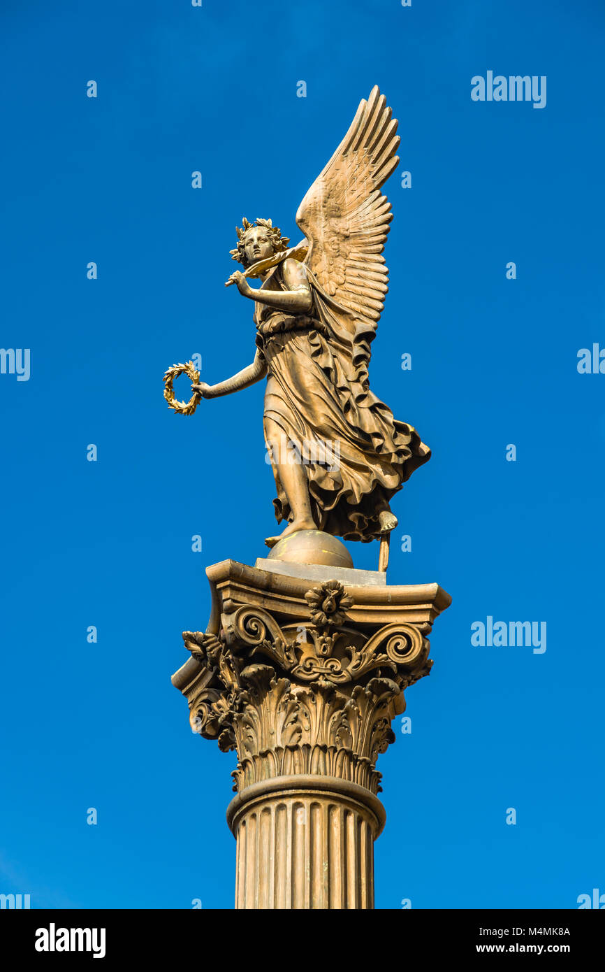 Prague, Czech Repoublic: Statue of an angel in front of the Rudolfinum ...
