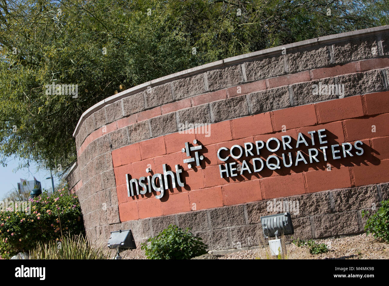 A logo sign outside of the headquarters of Insight Enterprises in Tempe ...