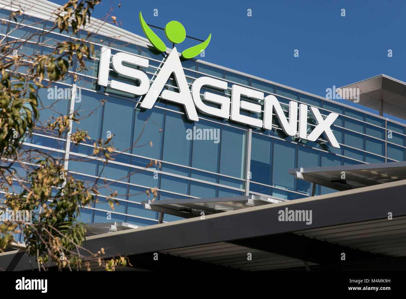 A logo sign outside of the headquarters of Isagenix International in ...