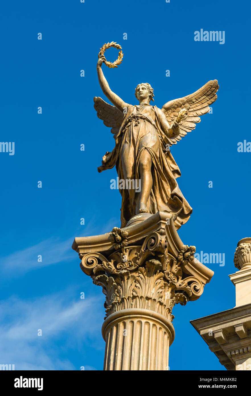 Prague, Czech Repoublic: Statue of an angel in front of the Rudolfinum ...