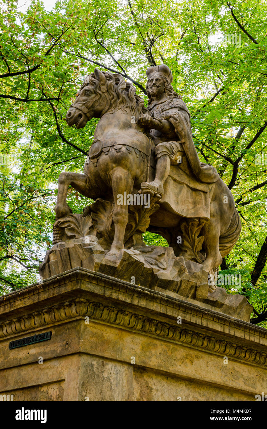 Prague, Czech Republic: The equestrian statue of St. Wenceslas ...