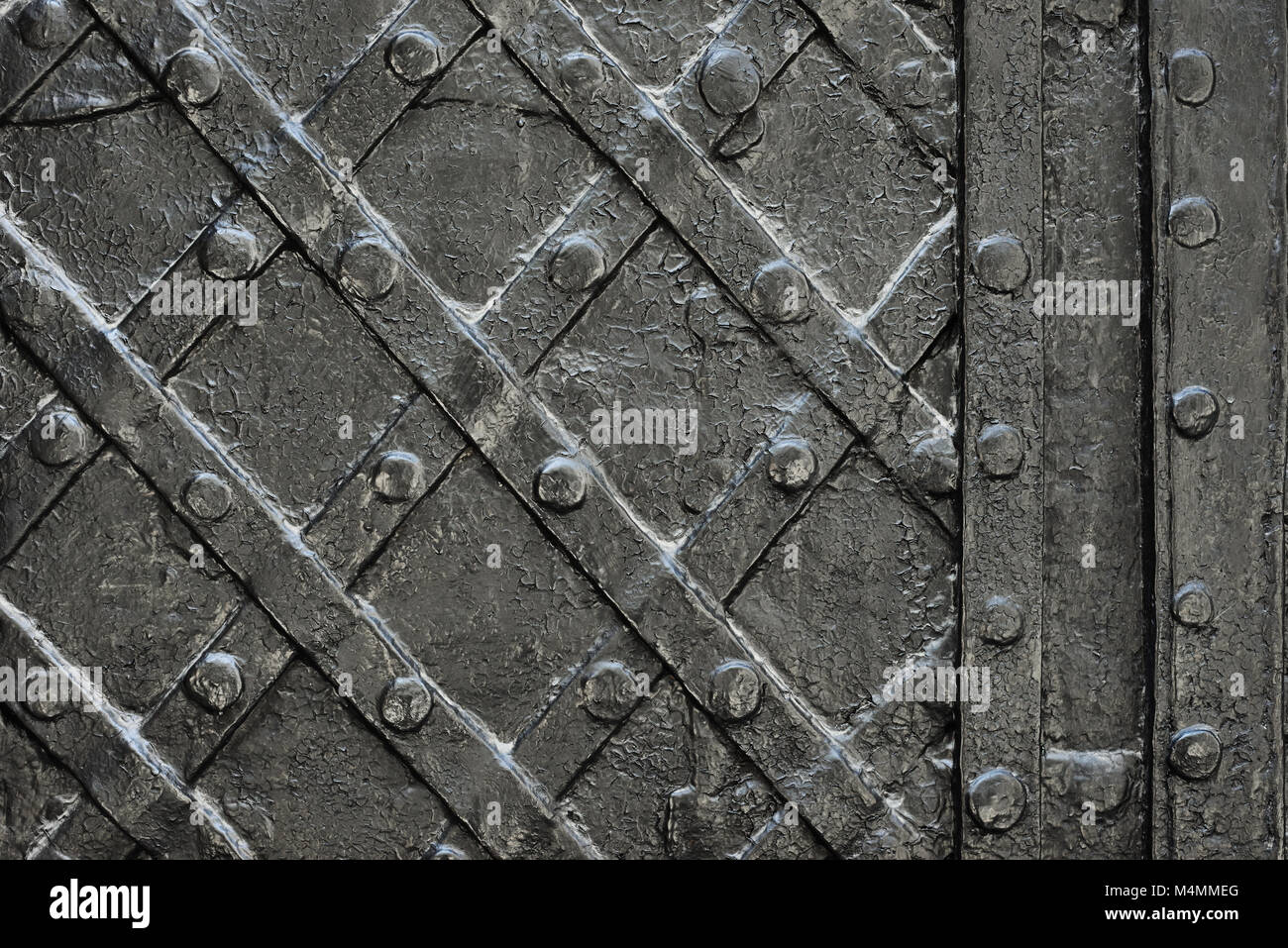 black forged iron door for texture or background, ancient architecture ...