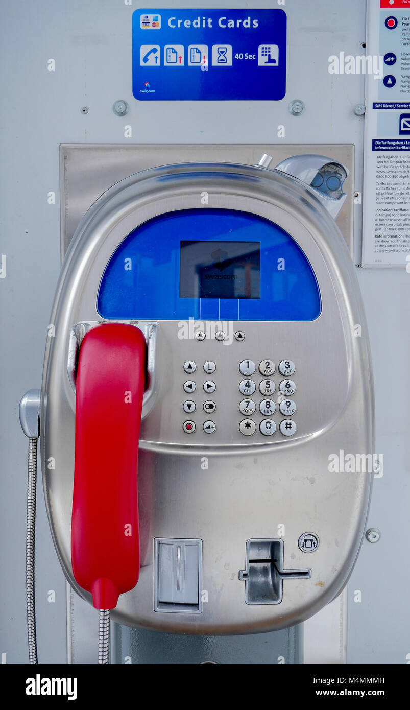 Swisscom public phone, Les Hauderes, Valais, Swiss Stock Photo - Alamy