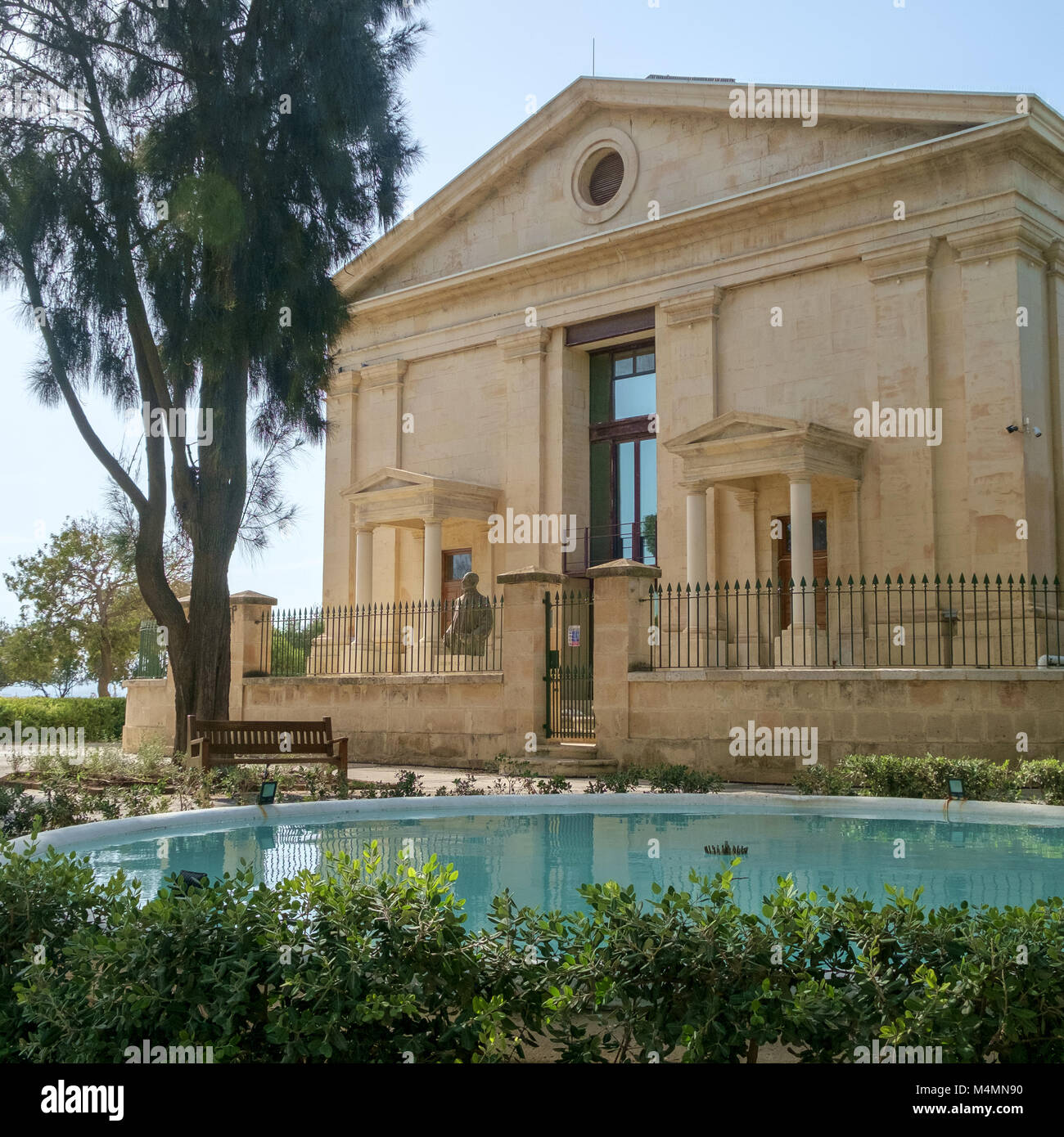 Malta Stock Exchange building in Upper Barrakka Gardens at Valletta ...