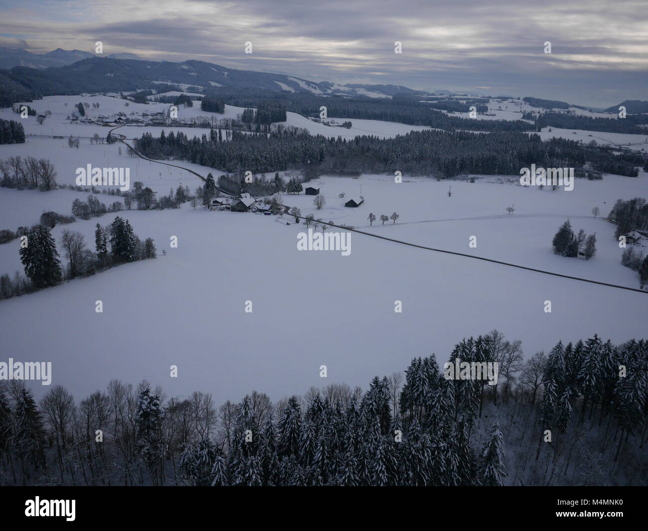 aerial photo of winter landscape Stock Photo - Alamy