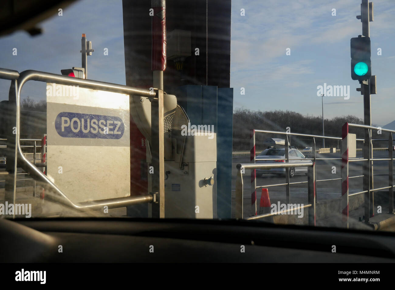 Car driving in winter, A40, Savoie, France Stock Photo - Alamy