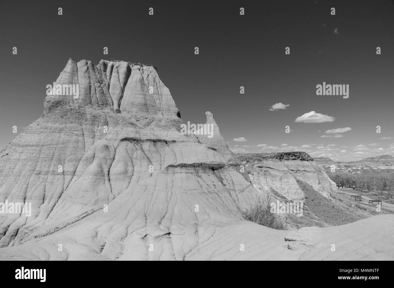 Landforms next to campground in Dinosaur Provincial Park, Alberta ...