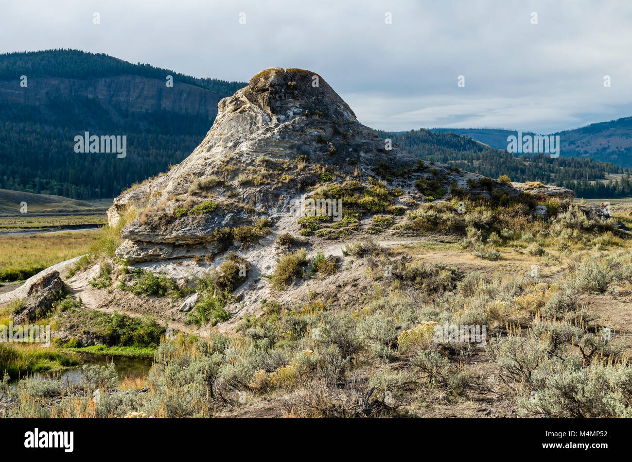 Soda Butte was formed from deposits of travertine left by a hot spring ...