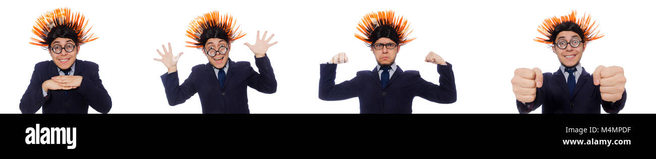 Funny man with mohawk hairstyle Stock Photo - Alamy