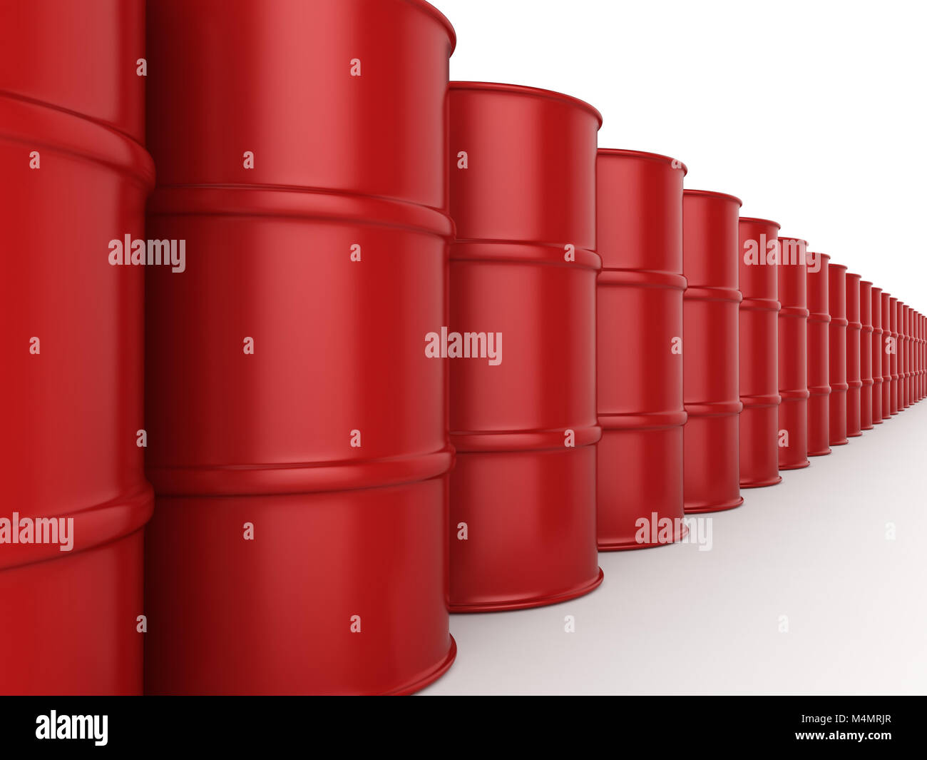 3D rendering red barrels Stock Photo - Alamy